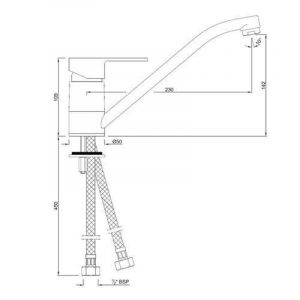 Jaquar Fusion Chrome 450mm Single Lever Sink Mixer with Swinging Spout ...